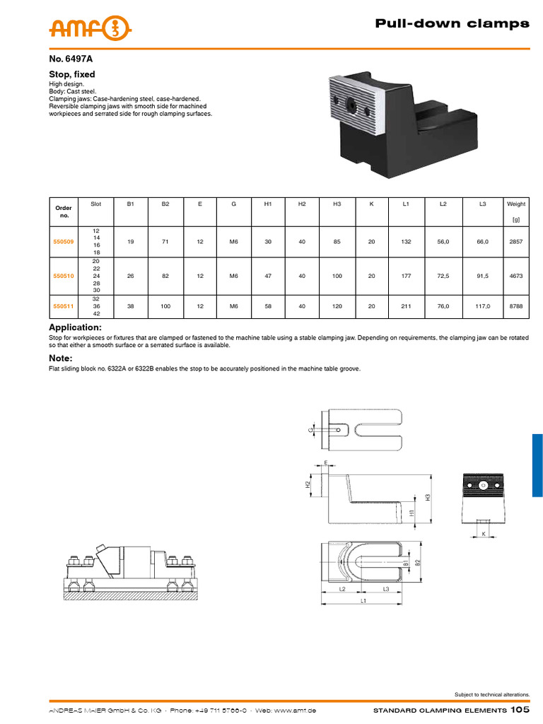 Pull Down Clamps - AMF No.6497 A | PDF