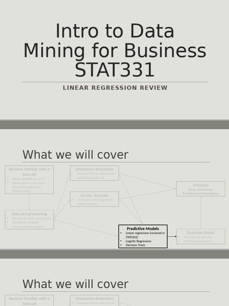 Intro to Data Mining & Regression | PDF | Regression Analysis | Linear Regression