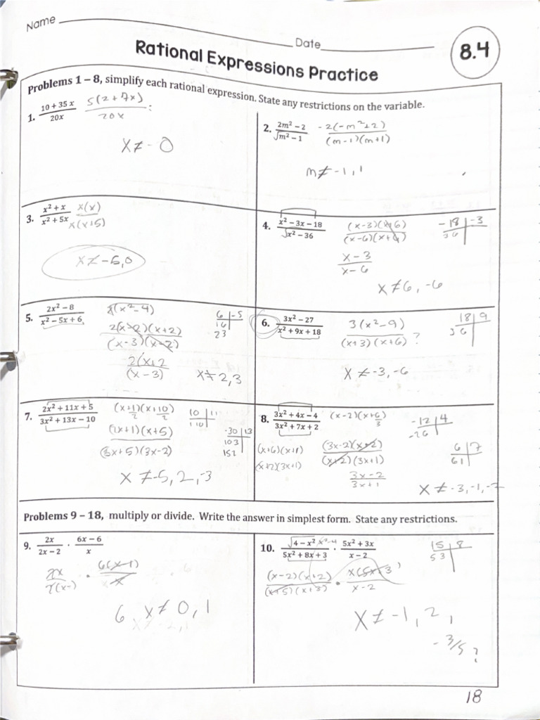 Rational Expressions Practice | PDF