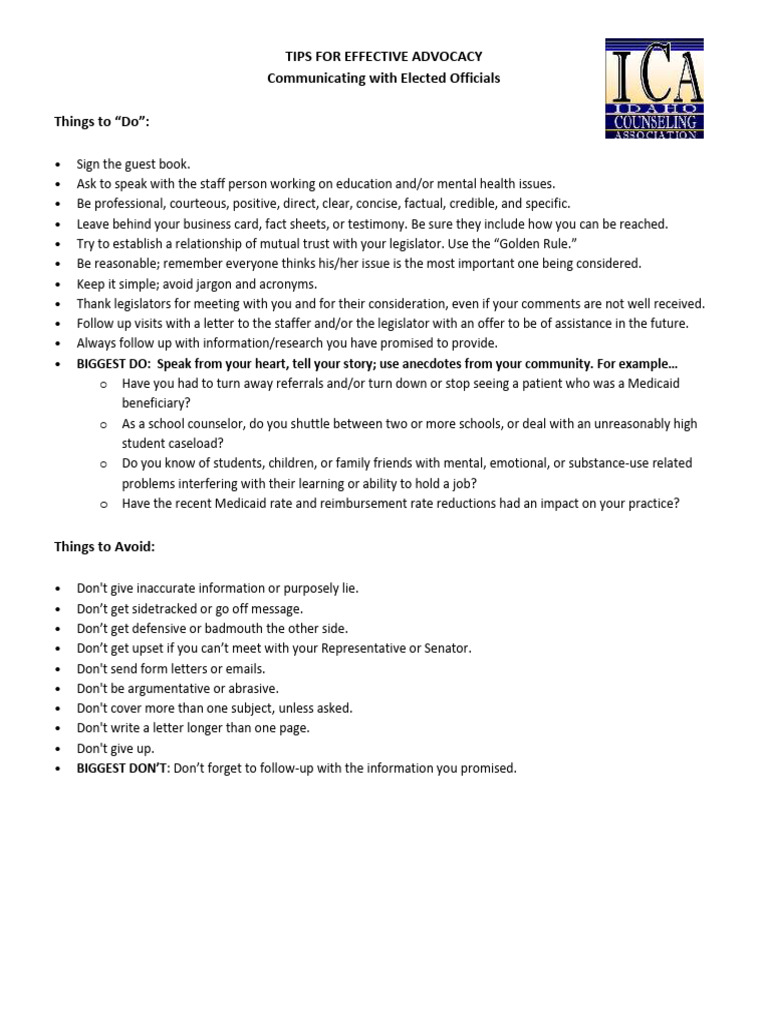 Tips For Effective Advocacy | PDF