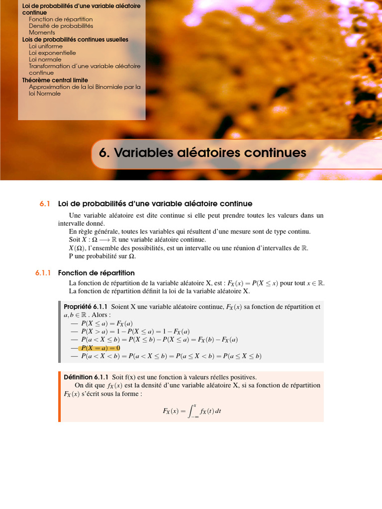 Loi de probabilités des variables continues | PDF | Loi normale | Loi ...