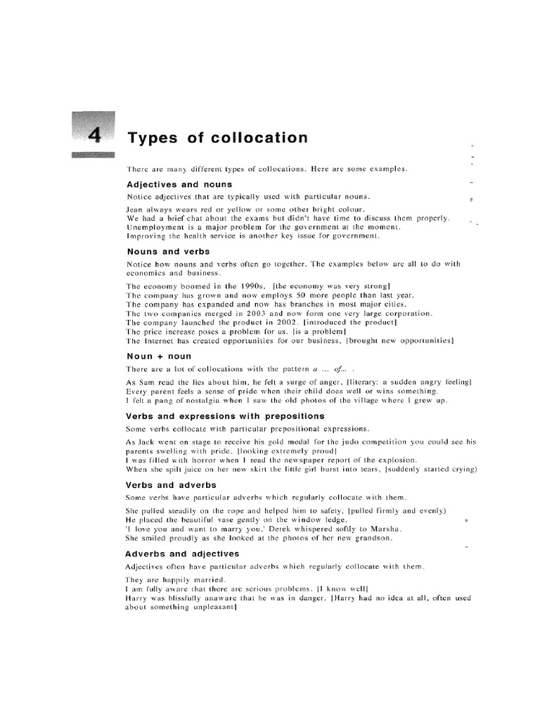 Types of Collocation | PDF