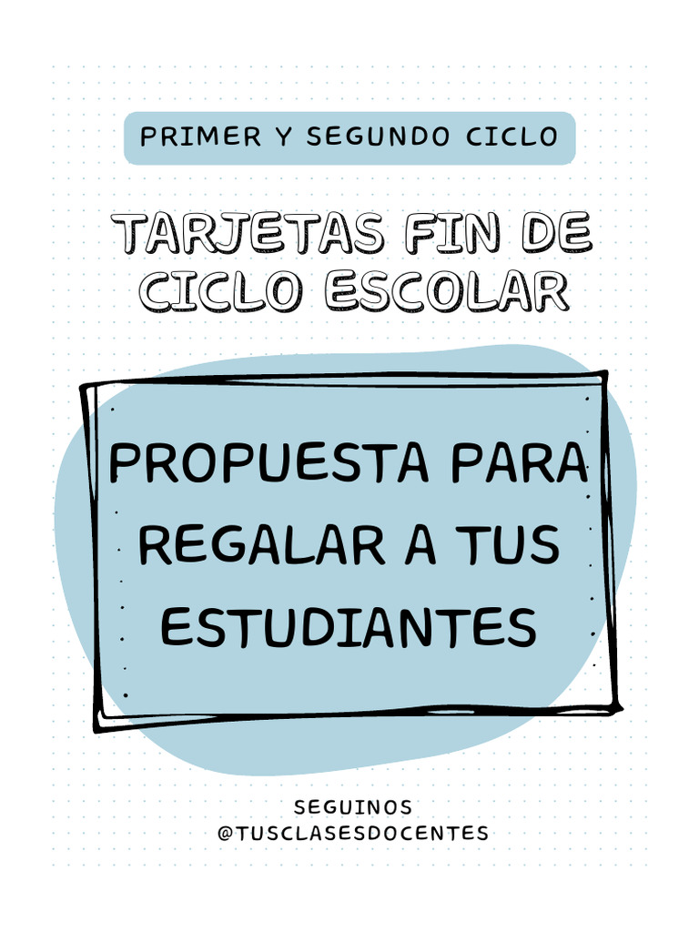 Tarjetas para Cierre de Ciclo Lectivo | PDF