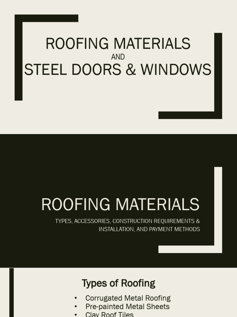 Roofing Materials and Steel Doors and Windows | PDF | Sheet Metal ...