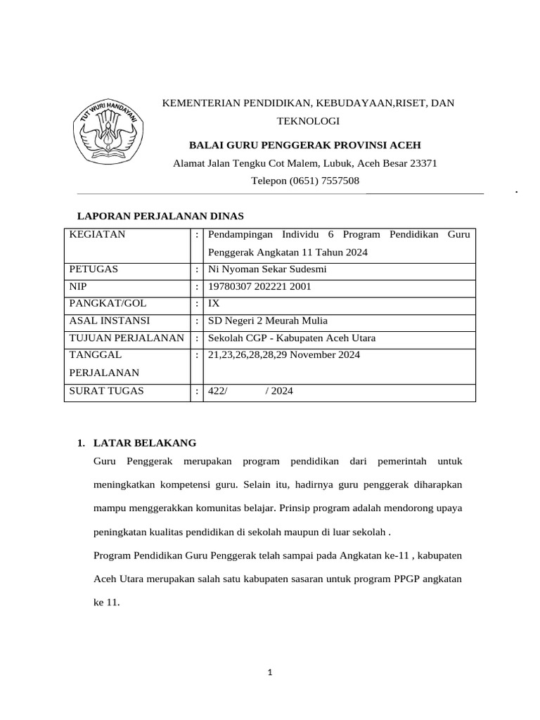 Laporan Perjadin 6 | PDF