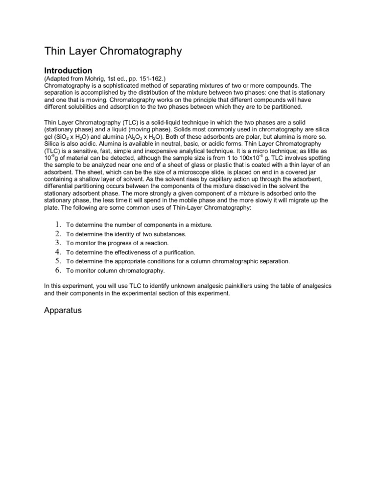 Thin Layer Chromatography | PDF | Thin Layer Chromatography ...