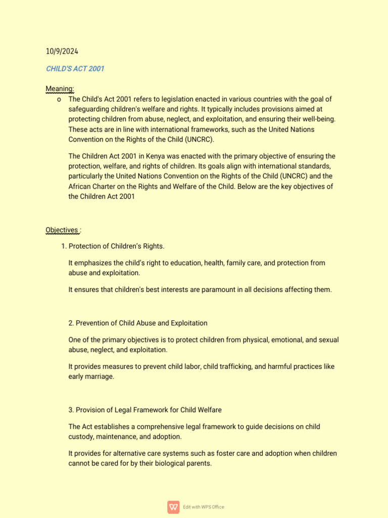 CHILD'S ACT 200-WPS Office | PDF | Child Abuse | Children's Rights