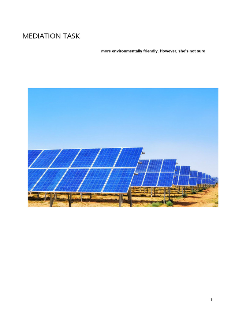 Mediation Task | PDF | Energía solar | Biomasa