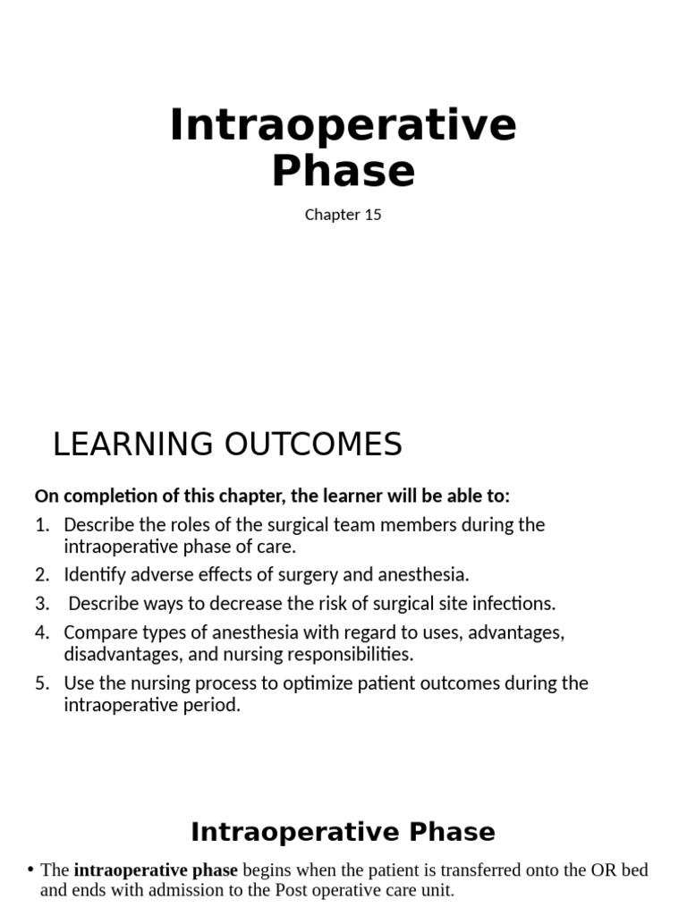 Intraoperative Care and Safety Protocols | PDF | Anesthesia | Surgery