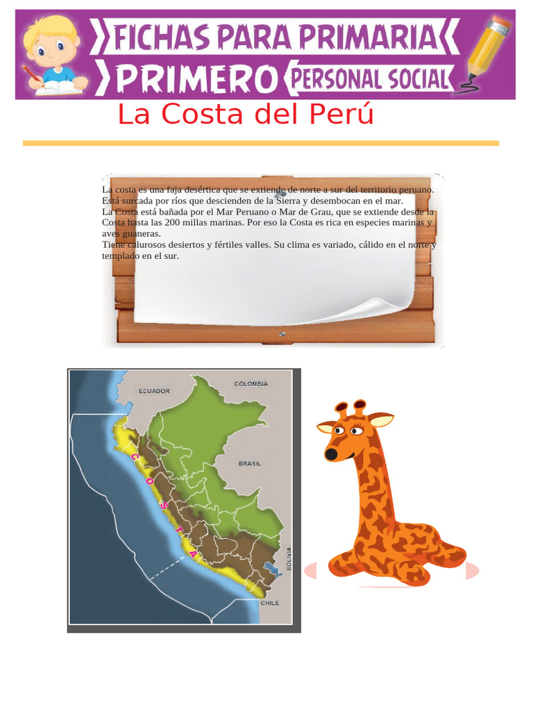 La Costa Del Perú para Primer Grado de Primaria | PDF | Perú | Desierto