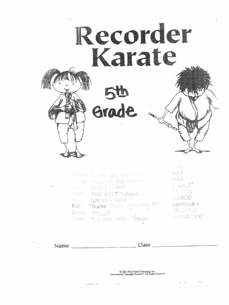 5th Grade Recorder modified | PDF
