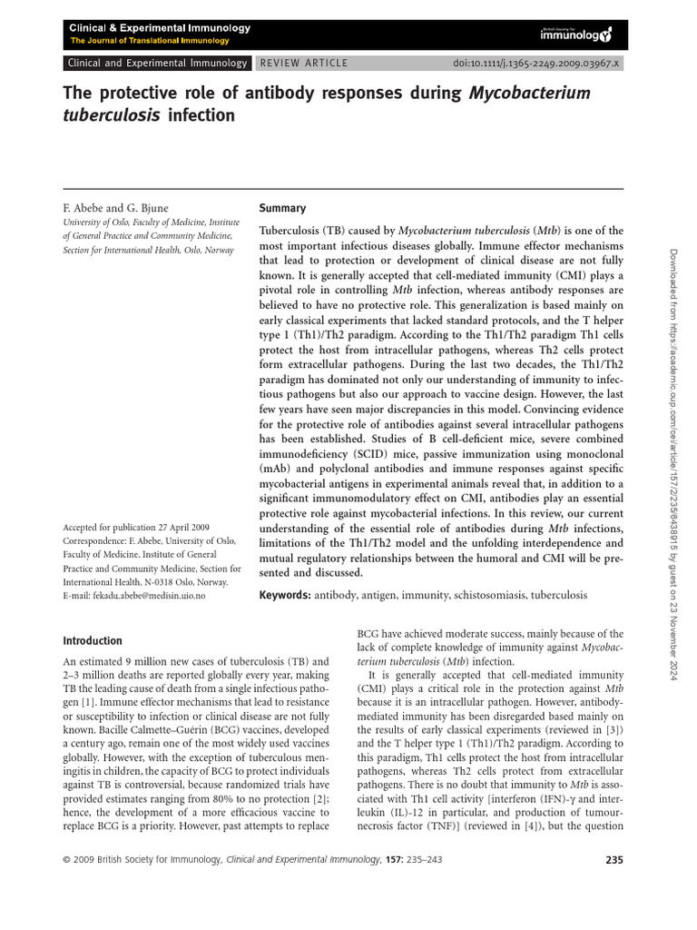 TB IMMUNE | PDF | T Helper Cell | Interleukin 10