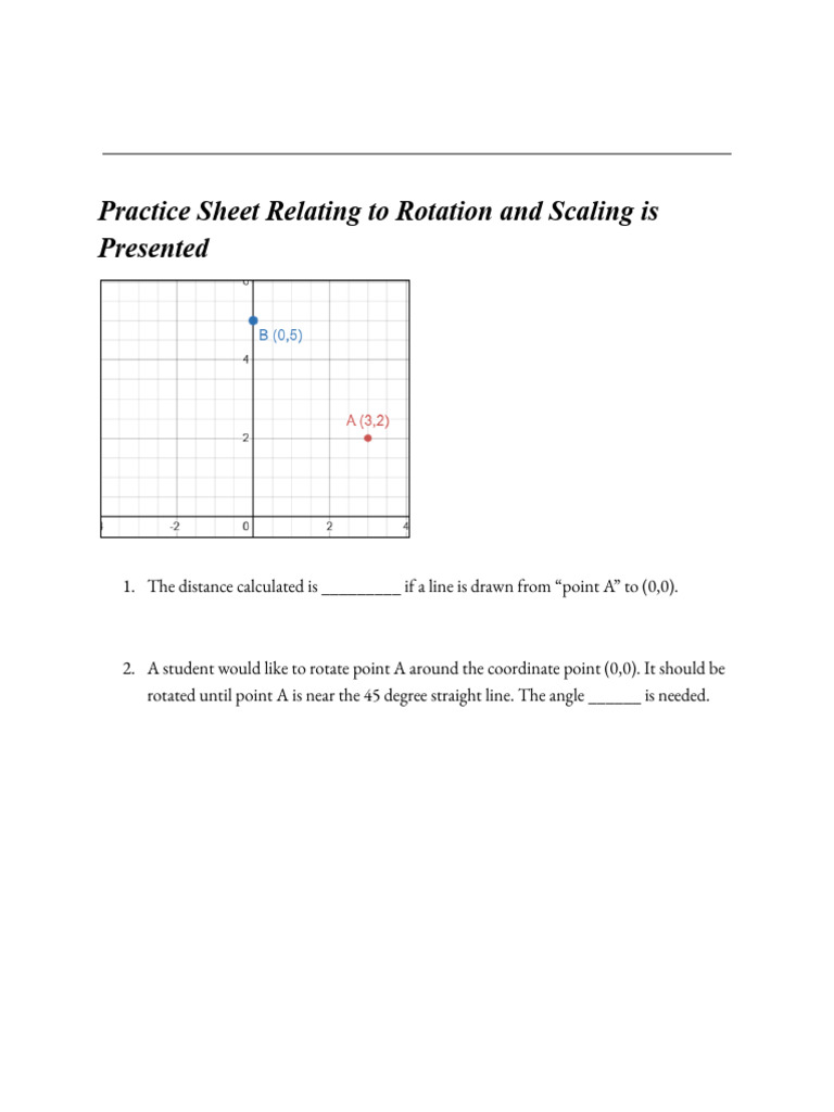 Practice Sheet Relating To Rotation and Scaling Is Presented | PDF