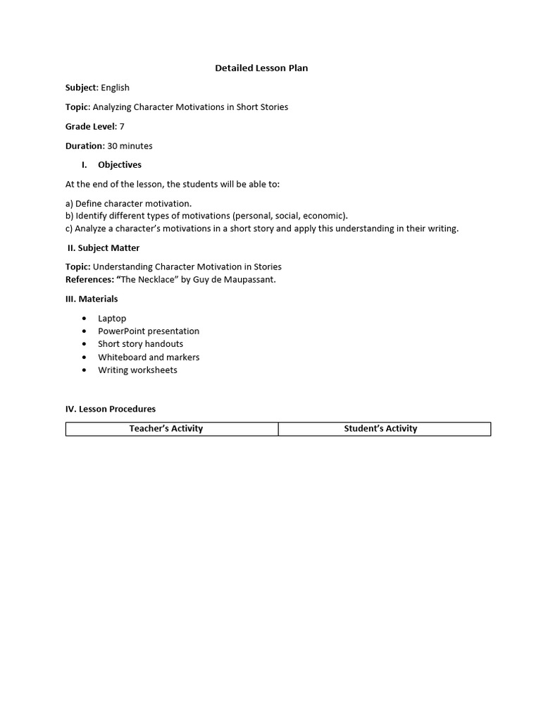 Leonor 20Lesson 20plan 20Regular 20students 201 | PDF | Motivation ...