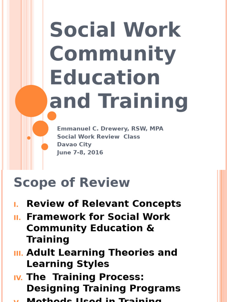 Community Education in Social Work | PDF | Learning | Attitude (Psychology)