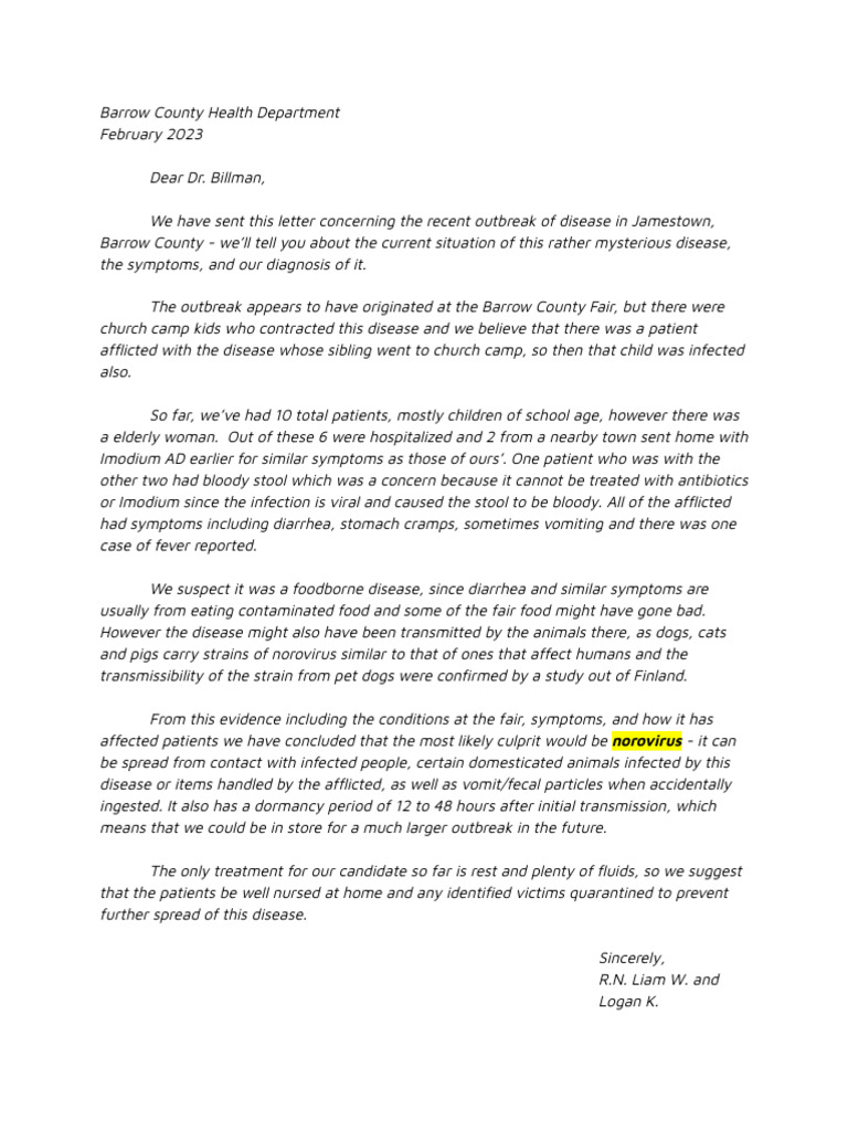 Disease Letter | PDF | Health Sciences | Public Health