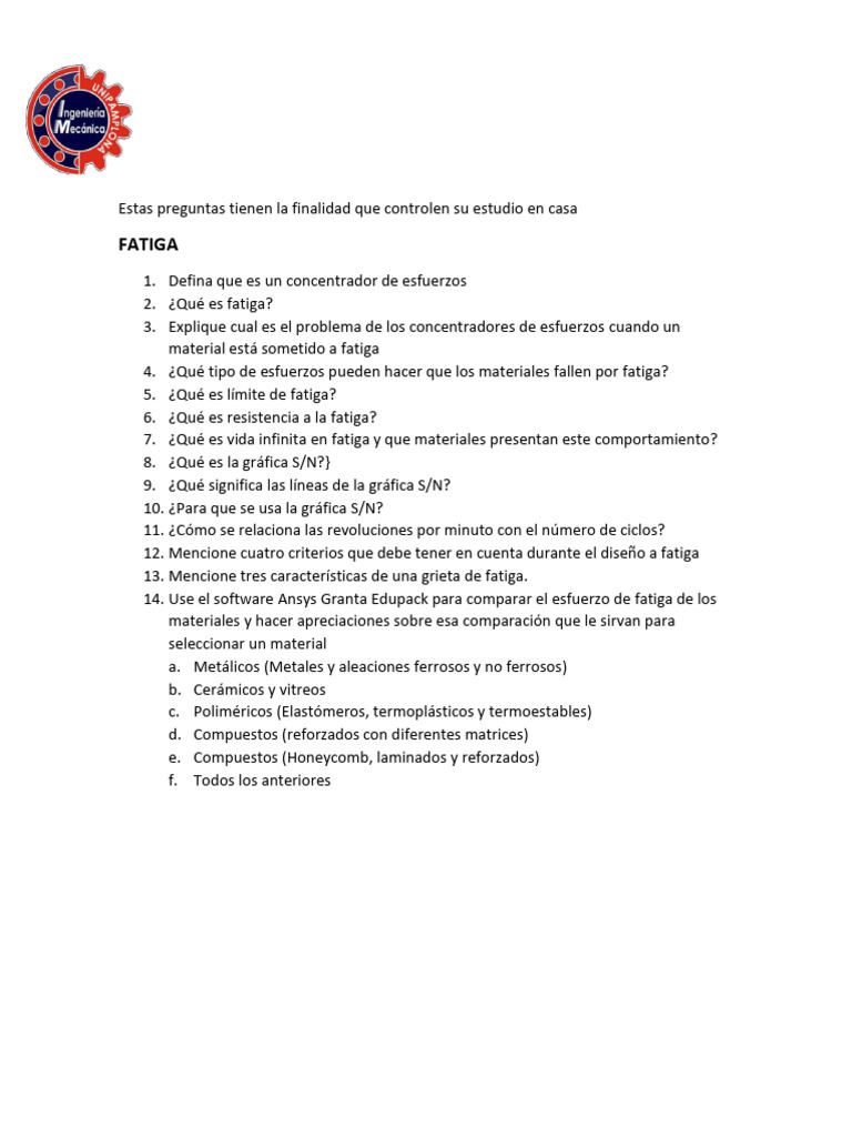 Preguntas Fatiga | PDF