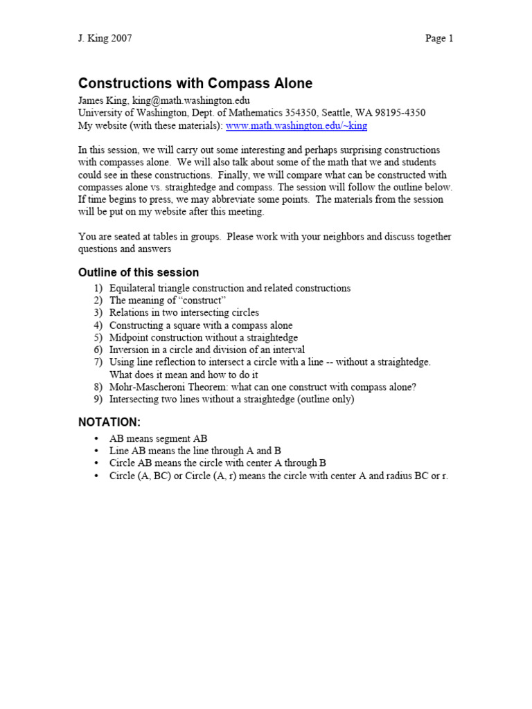 Compass Constructions | PDF | Circle | Euclidean Geometry