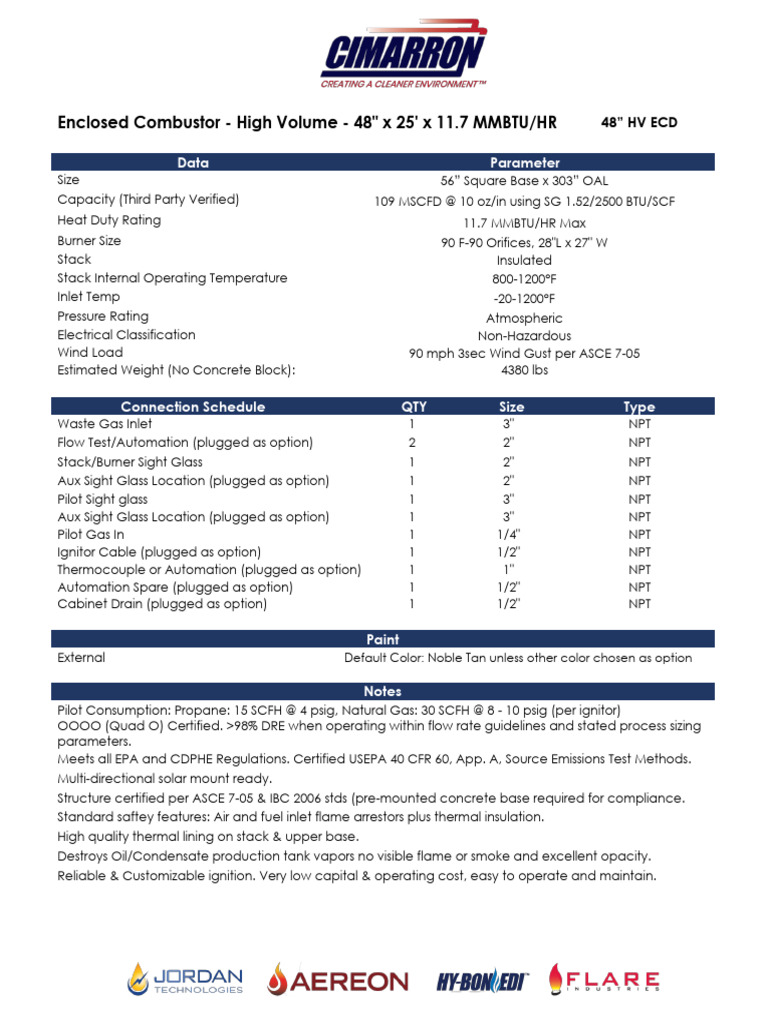 Enclosed Combustor 11.7 MMBTU/HR Specs | PDF | British Thermal Unit ...