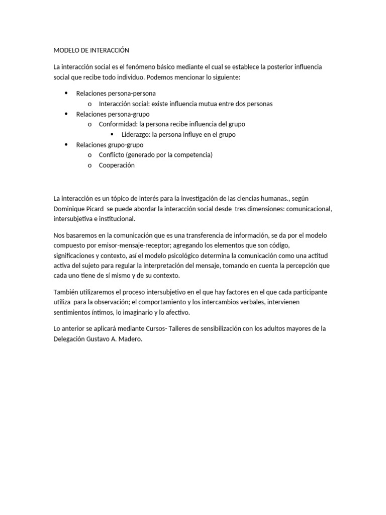 Modelo de Interacción | PDF