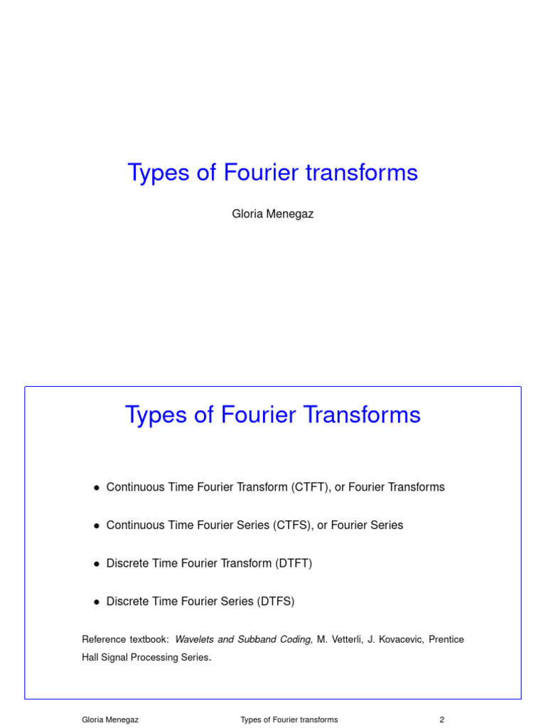 Fourier Transform Types Explained | PDF | Discrete Fourier Transform ...