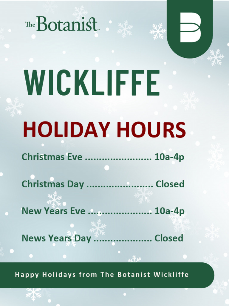 The Botanist Wickliffe Menu | PDF