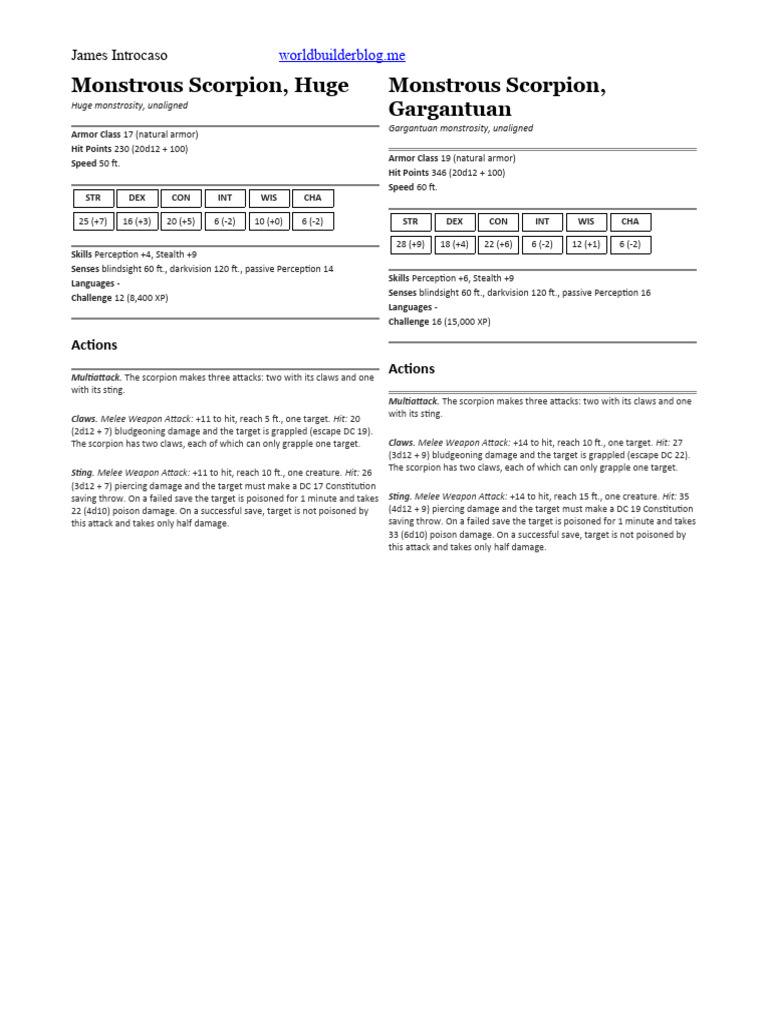 monstrous-scorpions | PDF | Role Playing | Fantasy Games