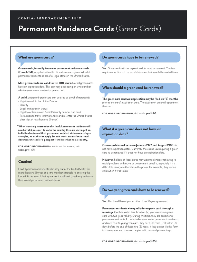 Permanent Residence Cards (English) | PDF | Immigration | Government ...