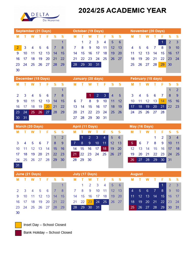 School Holiday Calendar 2024 25 Web | PDF | Academia