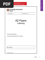 A2 Flyers Three Practice Tests Collin - (Test 1) | PDF