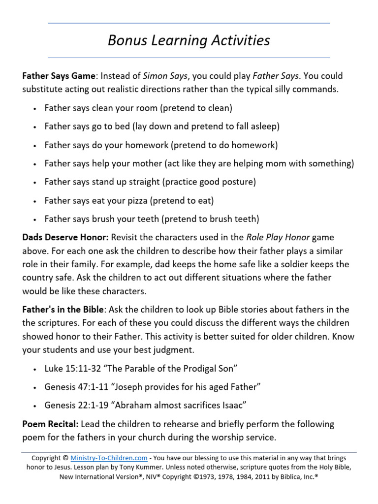 Fathers-Day-Games | PDF | English Standard Version | Isaac