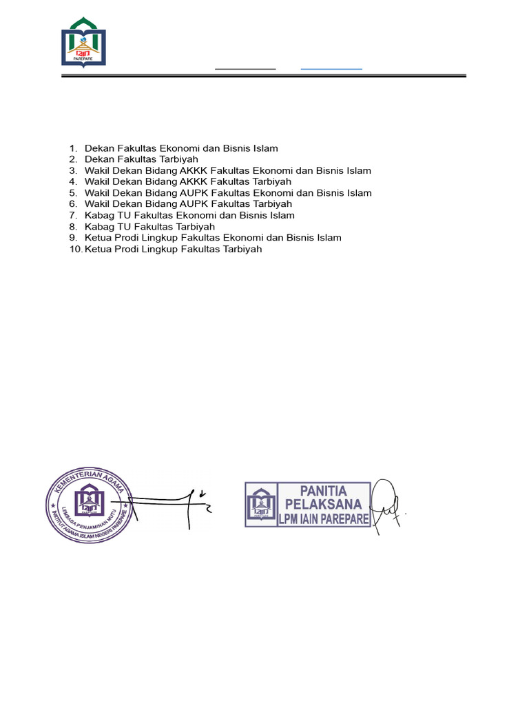 03 - Undangan Ekspose Temuan Ami Tingkat Fakultas Tarbiyah & Febi | PDF