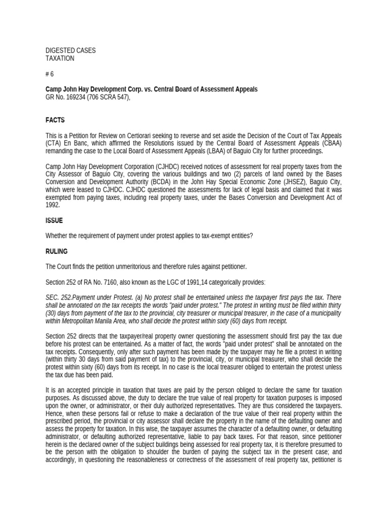 DIGESTED CASES | PDF | Taxes | Value Added Tax