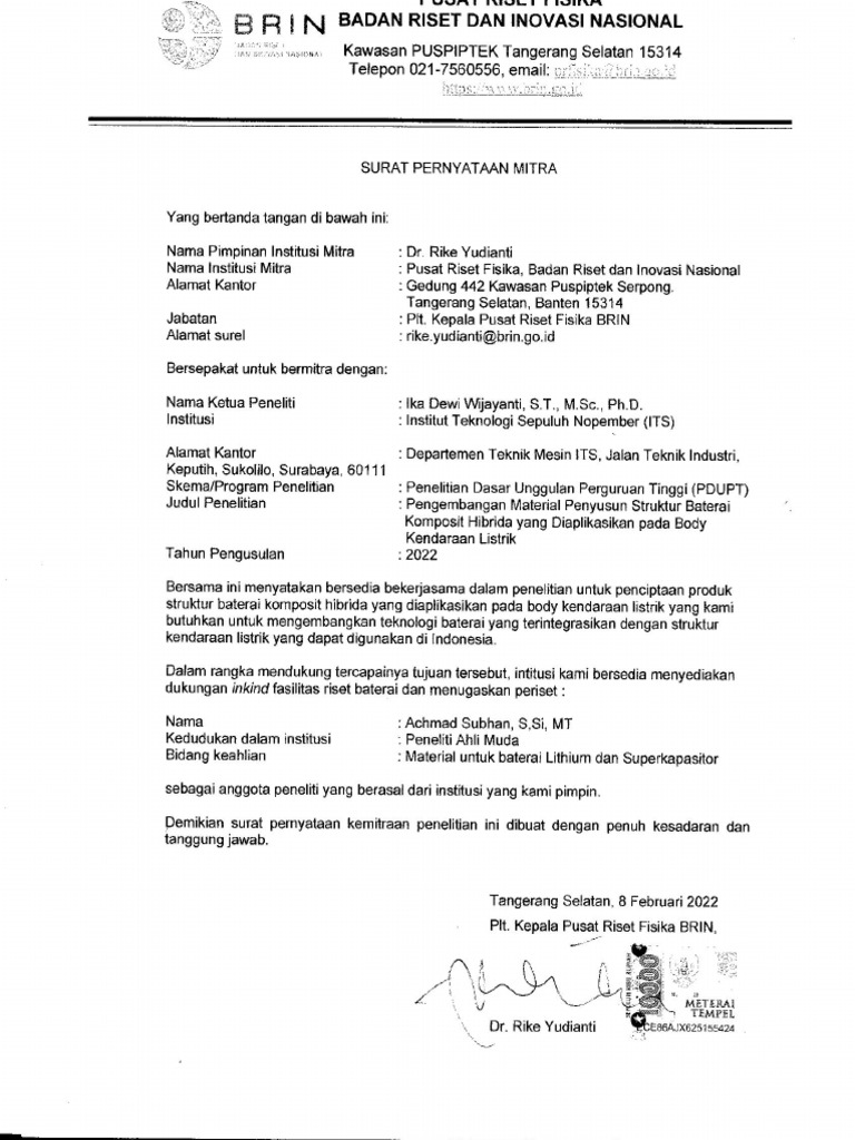Surat ITS Proposal 2022 | PDF