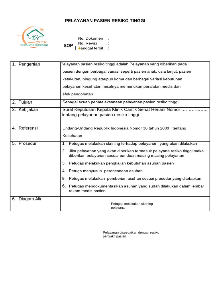 Sop Pelayanan Resiko Tinggi Pdf