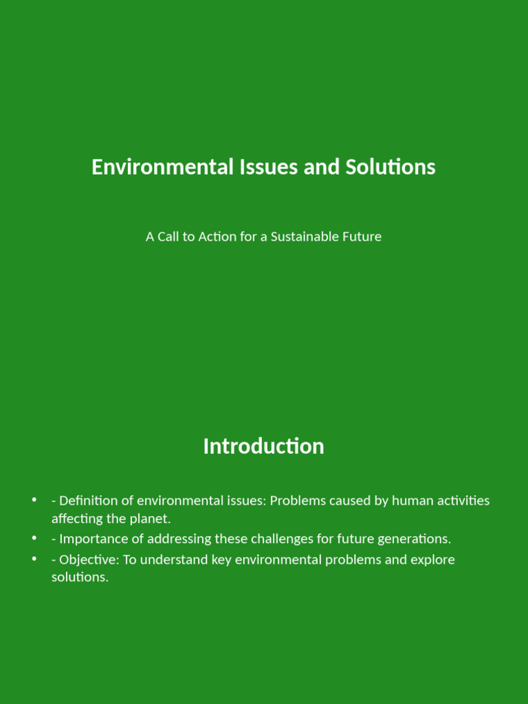 Environmental Issues and Solutions Designed | PDF | Sustainability ...