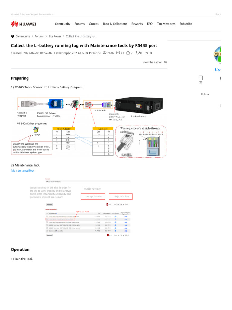 Collect The Li-Battery Running Log With Maintenance Tools by RS485 Port | PDF | Http Cookie ...