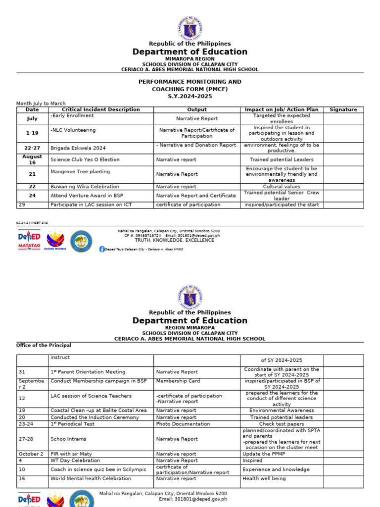 pmcf 2023 2024 | PDF