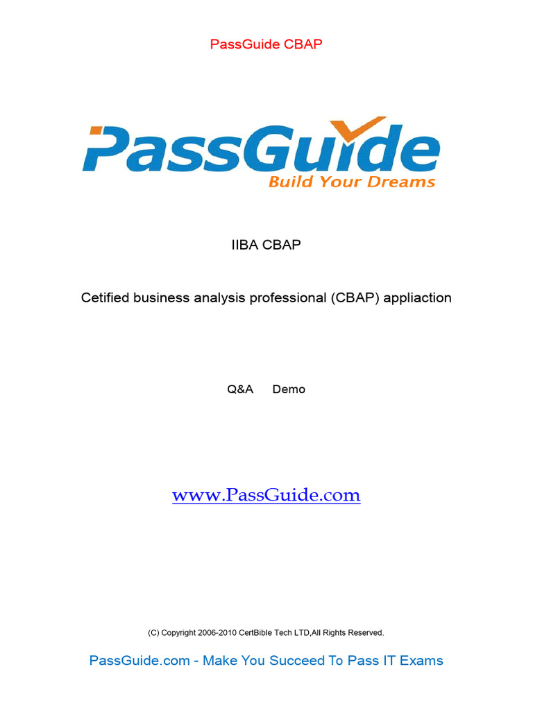 Pass Guide CBAP Sample Questions | PDF | Business Analysis | Computing