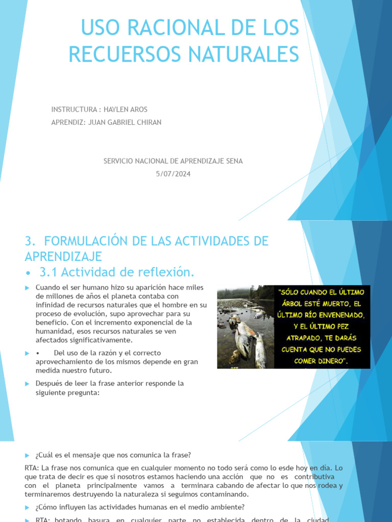 Uso Racional de Los Recuersos Naturales | PDF | Sustentabilidad | Selva ...