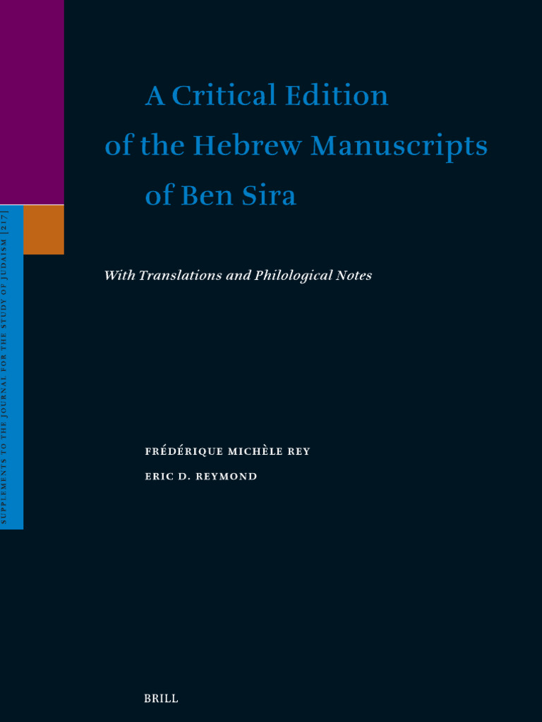 OK A Critical Edition of The Hebrew Manuscripts of Ben Sira | PDF | Translations | Dead Sea Scrolls