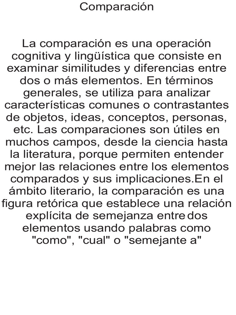 Qué es la comparación | PDF