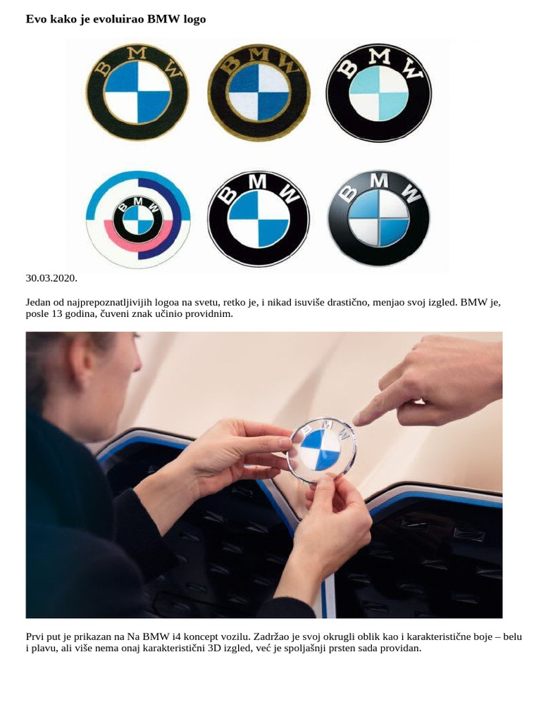 Evo Kako Je Evoluirao BMW Logo | PDF