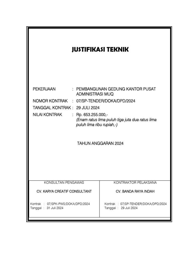 Justek Gedung Kantor MUQ | PDF