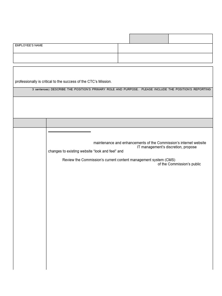 Duty Statement IT Spec I Web Services | PDF | World Wide Web | Internet ...