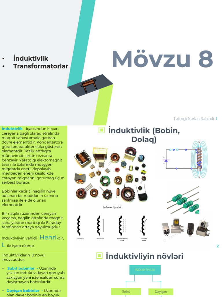 Elektronika - 8 - İnduktivlik VƏ Transformator | PDF