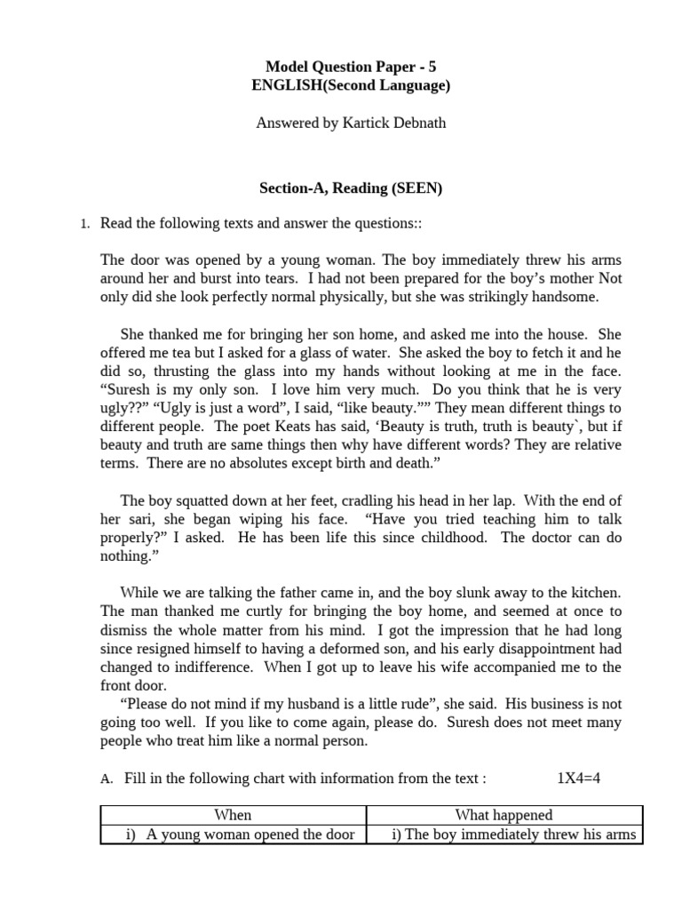 Model Question and Answer for English - Sample 5 | PDF | Radiation ...