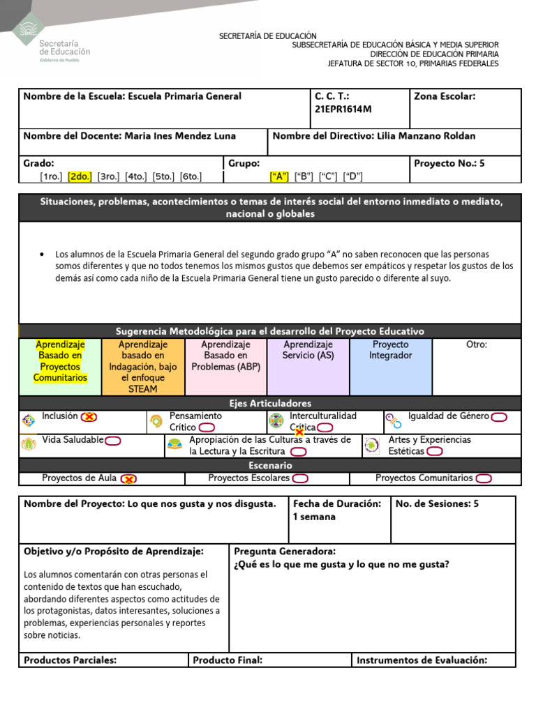 Lo Que Me Gusta y Me Disgusta | PDF | Inclusión (Educación) | Educación ...