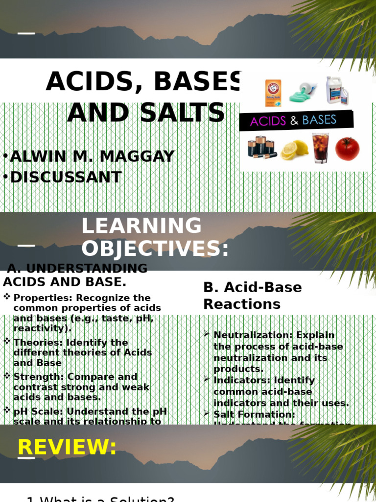 Acid, Base and Salt | PDF | Acid | Sodium Chloride