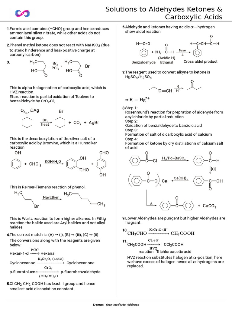 Ans Aldehydes - Ketones - Carboxylic - Acids - 30-Aug-2024 - Solution ...